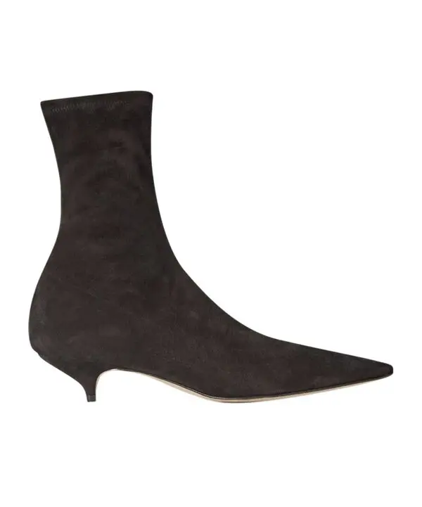 THE ROW Liisa Kitten Boots - Black