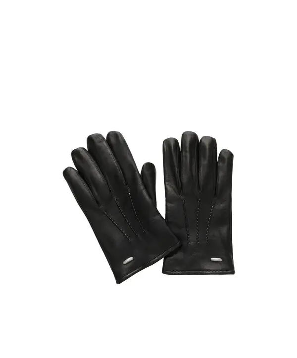 Our Legacy Stitched Leather Gloves With Metal Rivets