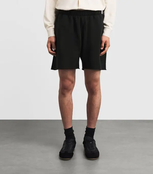 COLE BUXTON Cotton Jersey Sweatshorts With Raw Edge Hem