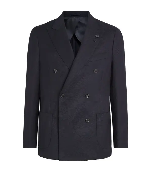 LARDINI Wool Double-breasted Blazer