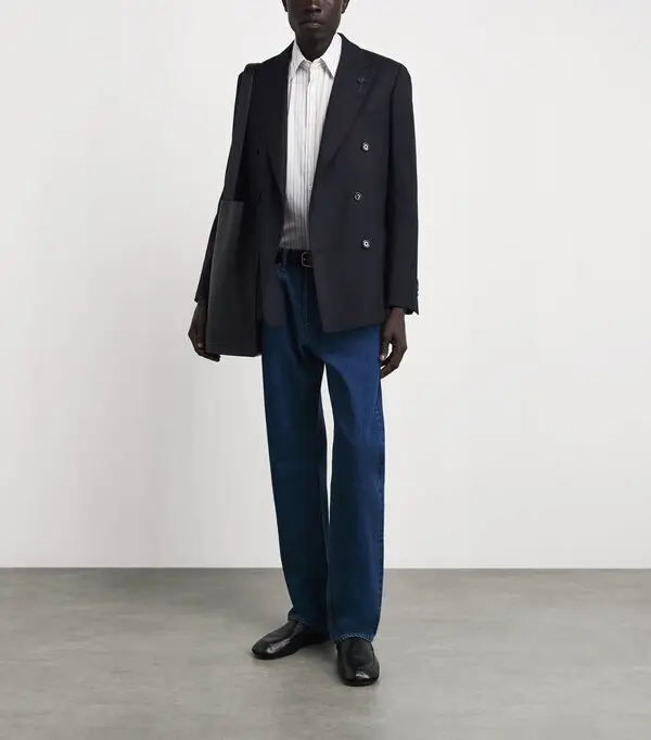 LARDINI Wool Double-breasted Blazer