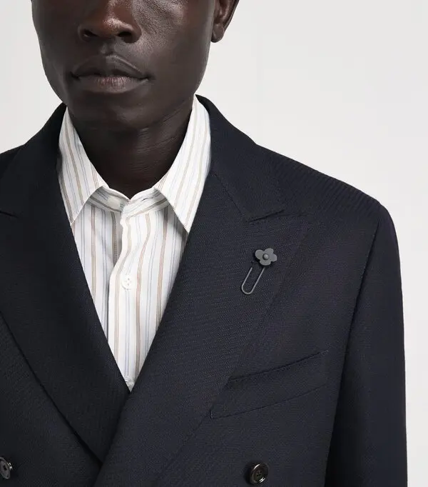 LARDINI Wool Double-breasted Blazer