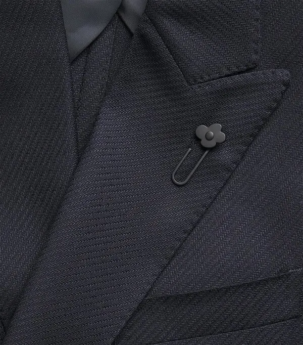 LARDINI Wool Double-breasted Blazer