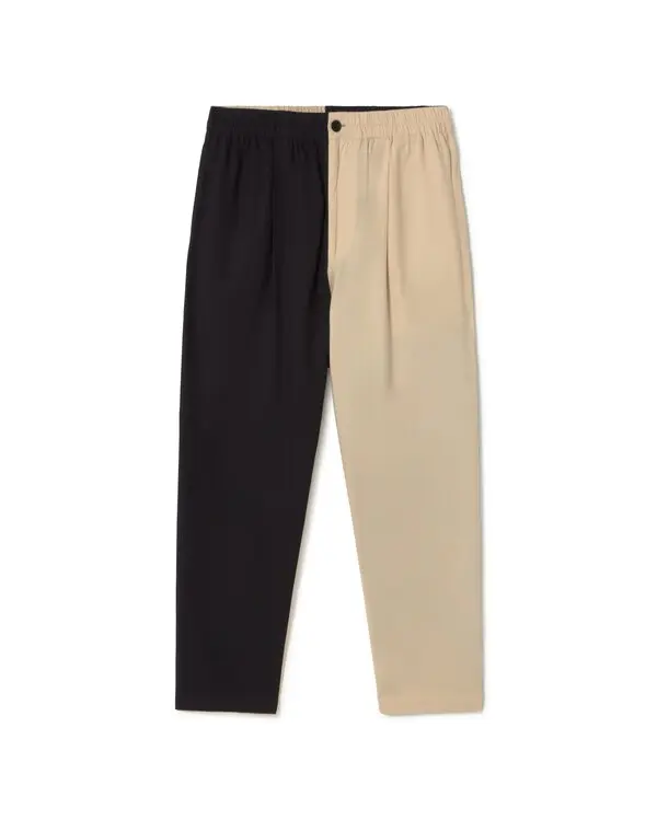 THINKING MU Neutrals / And White Loose Patched Luc Pants