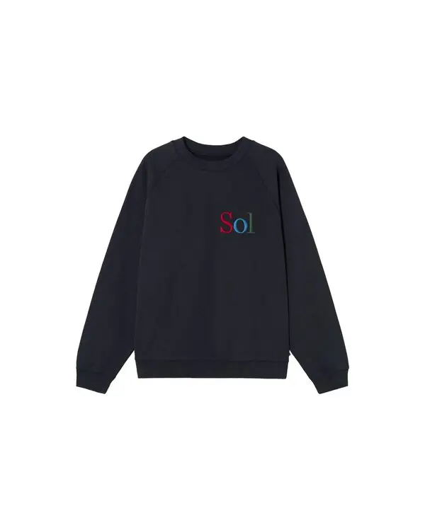 THINKING MU Embroidered Sol Type Pepe Sweatshirt - Blue