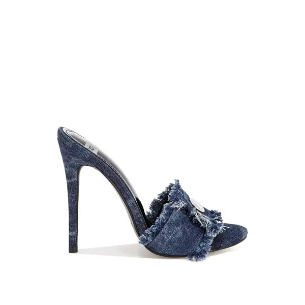 RAG & CO Claudia Distressed Denim Stiletto Sandals In By