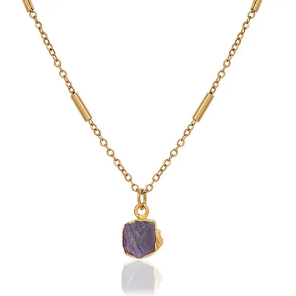 A WEATHERED PENNY Gold / Yellow Amethyst Necklace - Gold/yellow