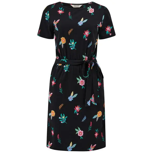 SUGARHILL BRIGHTON Terri Hummingbird Garden Jersey Mini Dress - Black