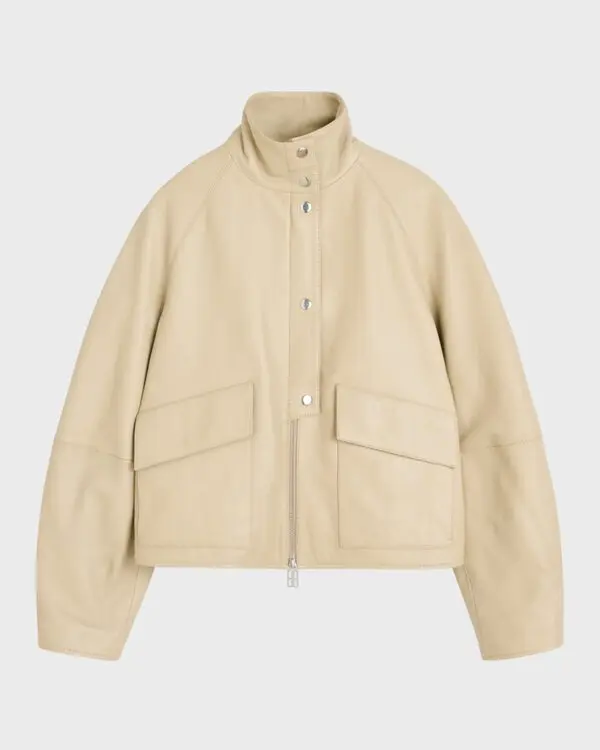 BY MALENE BIRGER Suzanne Leather Jacket - Beige