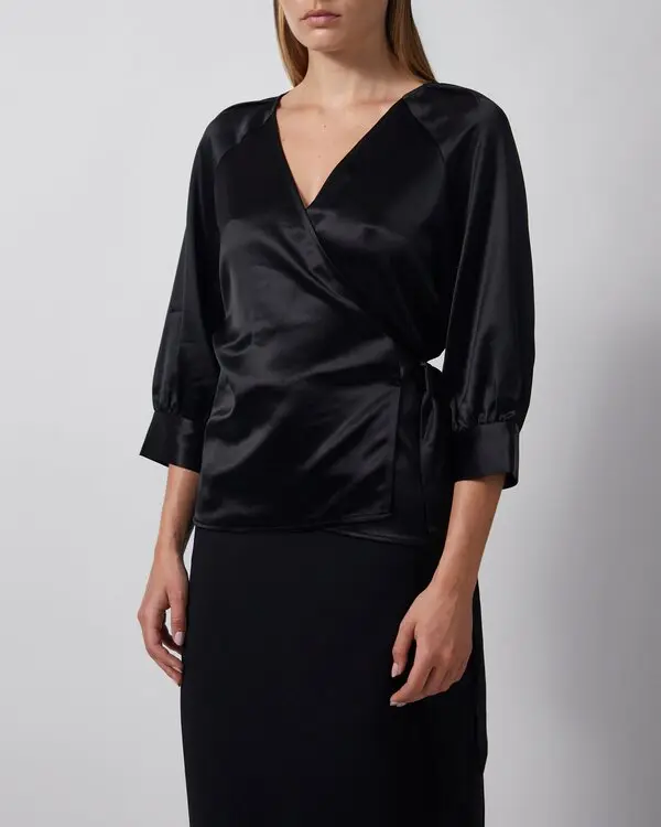 BY MALENE BIRGER Wrap Blouse With Tie Detail