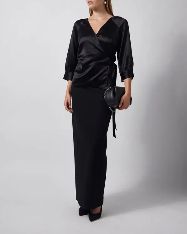 BY MALENE BIRGER Wrap Blouse With Tie Detail
