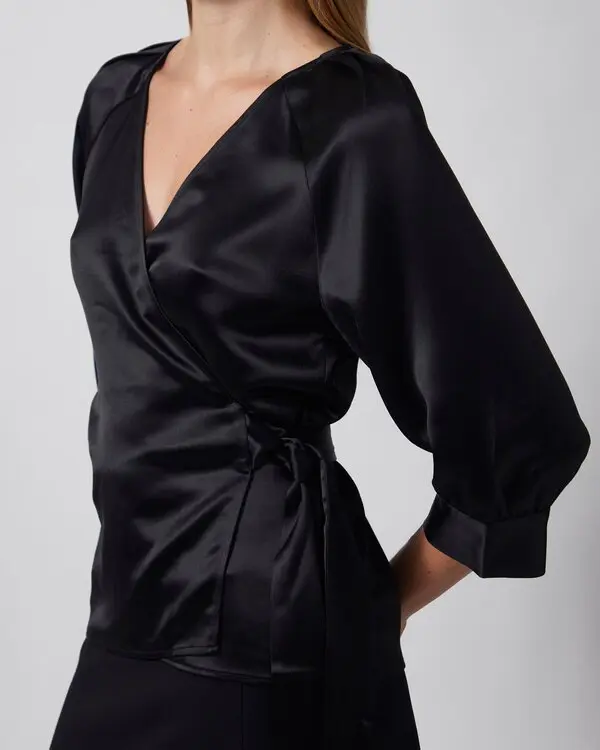 BY MALENE BIRGER Wrap Blouse With Tie Detail