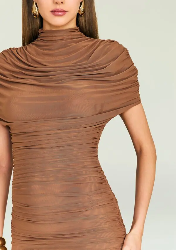 SEROYA Riondra Mesh Midi Dress