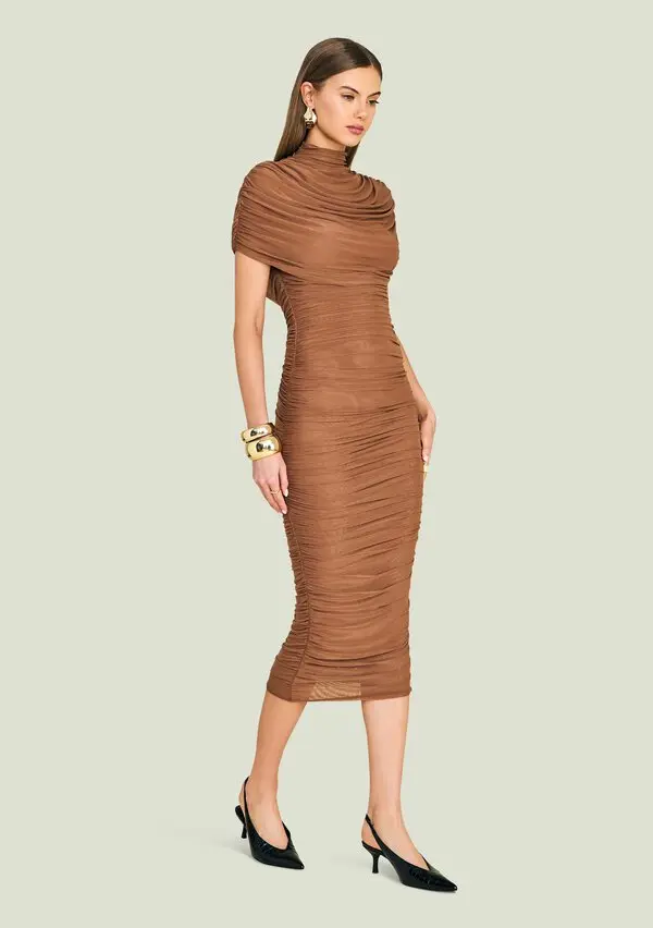 SEROYA Riondra Mesh Midi Dress