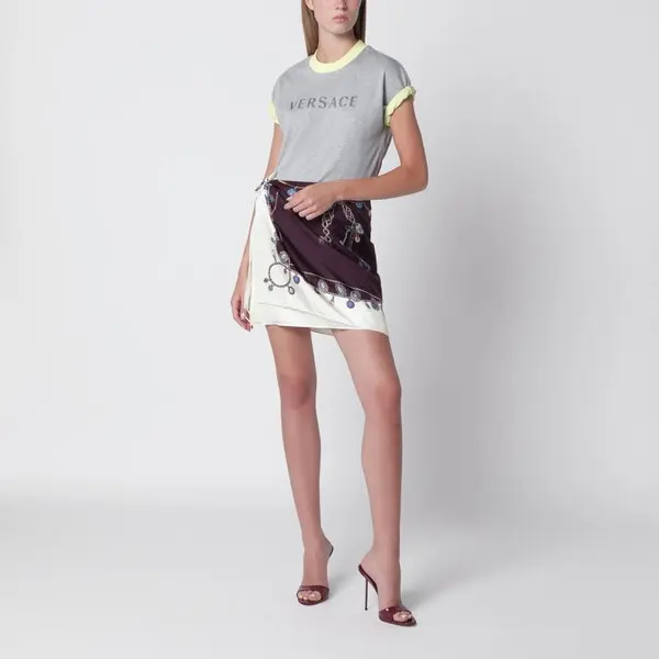 Versace Printed Silk Twill Mini Skirt - Multicolor