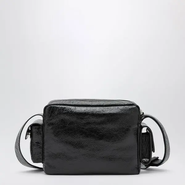 Balenciaga Superbusy Camera Bag In Arena Lambskin - Black