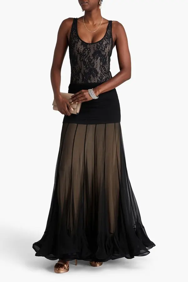 Zimmermann Pleated Silk Georgette Maxi Skirt
