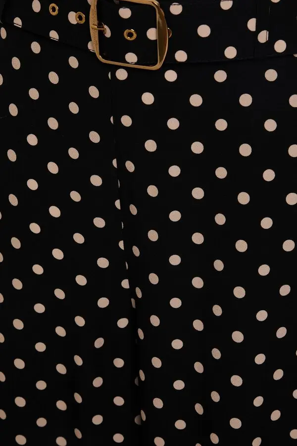 Zimmermann Belted Polka Dot Crepe Wide-leg Pants