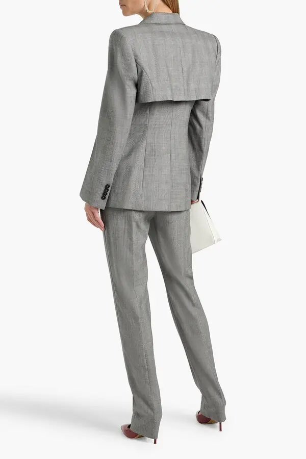 Alexander McQueen Asymmetric Checked Wool Blazer