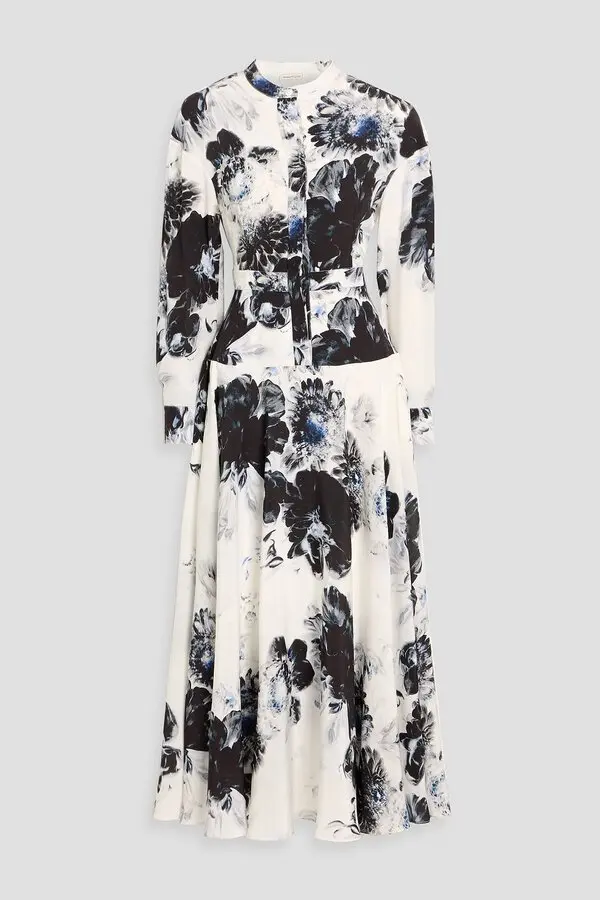 Alexander McQueen Floralprint Silkcrepe Maxi Dress - Off-white