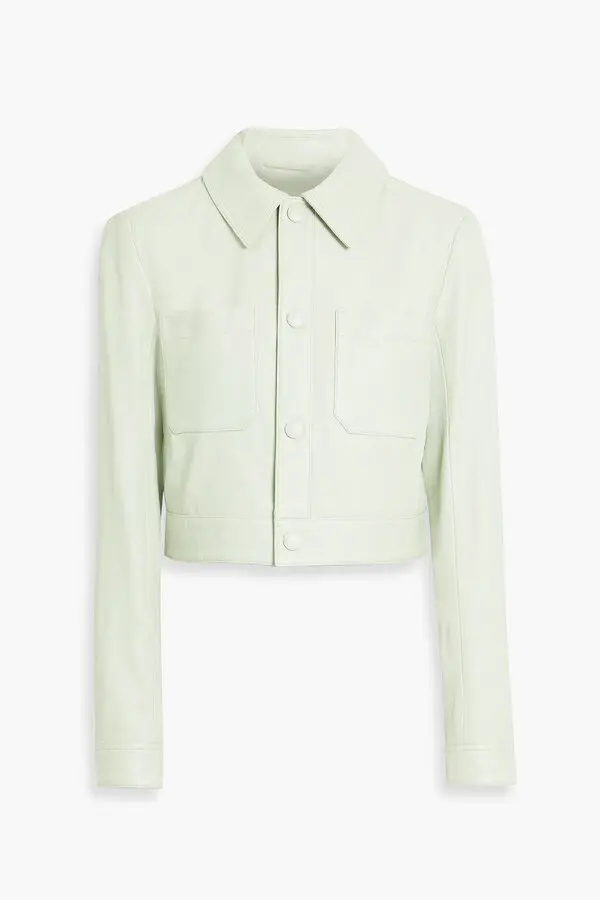 FRAME Cropped Leather Jacket