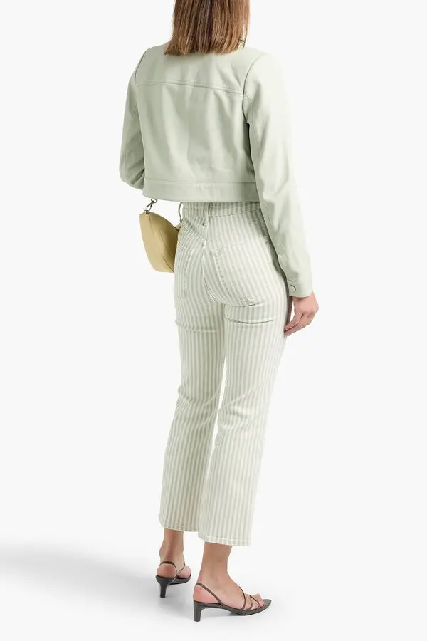 FRAME Cropped Leather Jacket