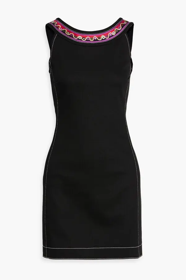 Emilio Pucci Printed Cotton-blend Twill Mini Dress - Black