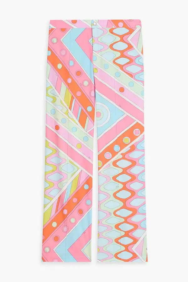 Emilio Pucci Printed Cotton-poplin Straight-leg Trousers - Pink