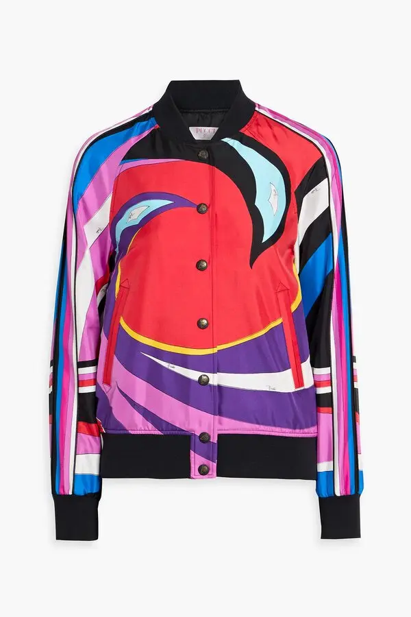 Emilio Pucci Printed Twill Bomber Jacket - Red