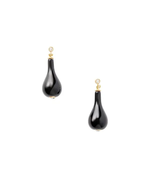 TOTEME Plated, Onyx And Swarovski Crystal Earrings - Black
