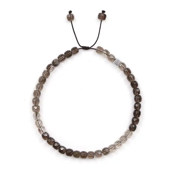 SHAR OKE Smoky Quartz & Sterling Silver Beaded Bracelet - Brown/silver