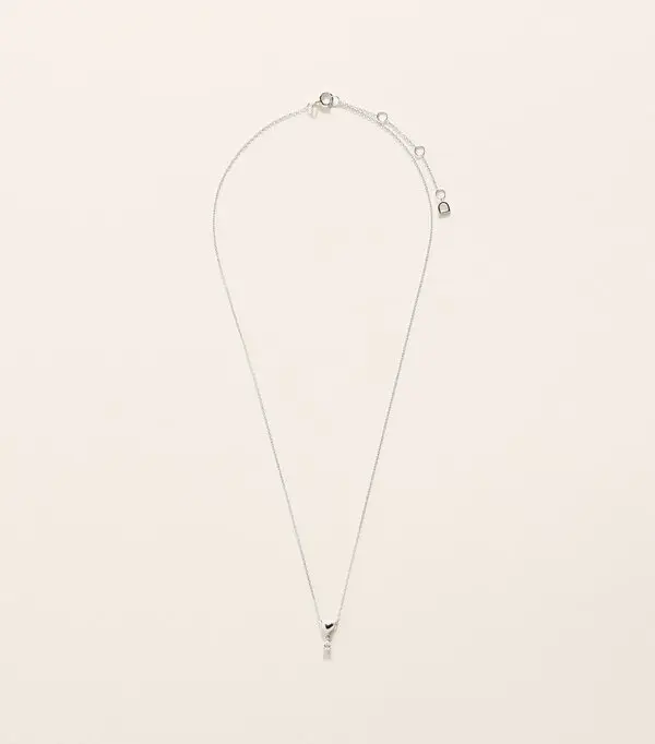 ASTRID & MIYU White Gold And Topaz Heart Necklace