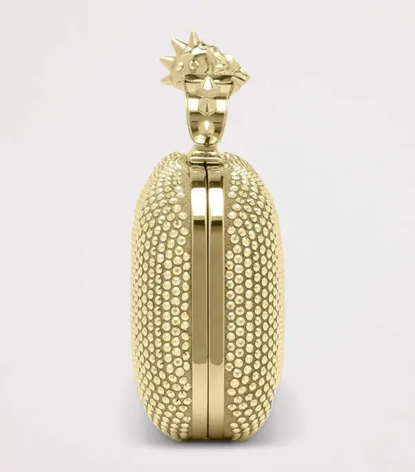 Alexander McQueen Long Crystal-embellished Knuckle Clutch Bag