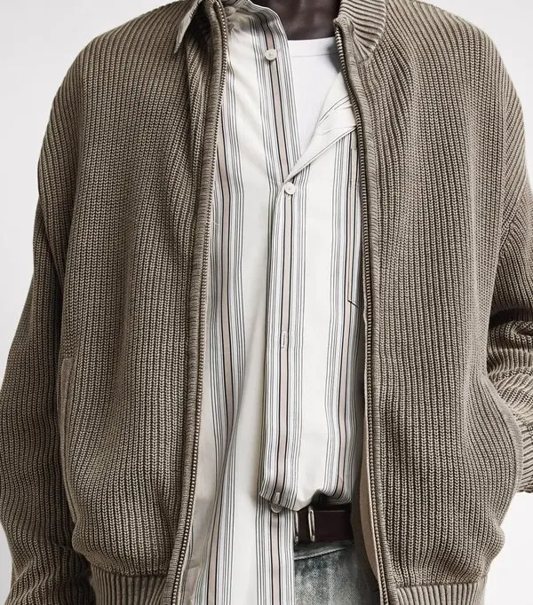 WON HUNDRED Bradley Heavyweight Cotton High-neck Zip-up Cardigan