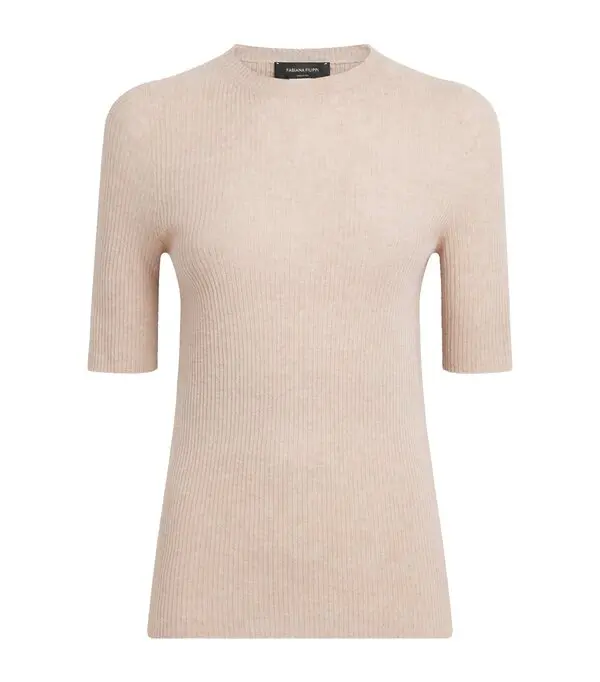 Fabiana Filippi Wool-silk-cashmere Ribbed Sweater - Beige
