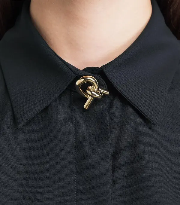 Fabiana Filippi Merino-blend Shirt With Gold-tone Knot Detailing