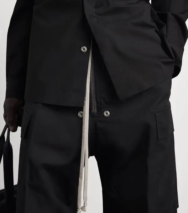 Rick Owens Stretch-cotton Wide-leg Cargobelas Trousers