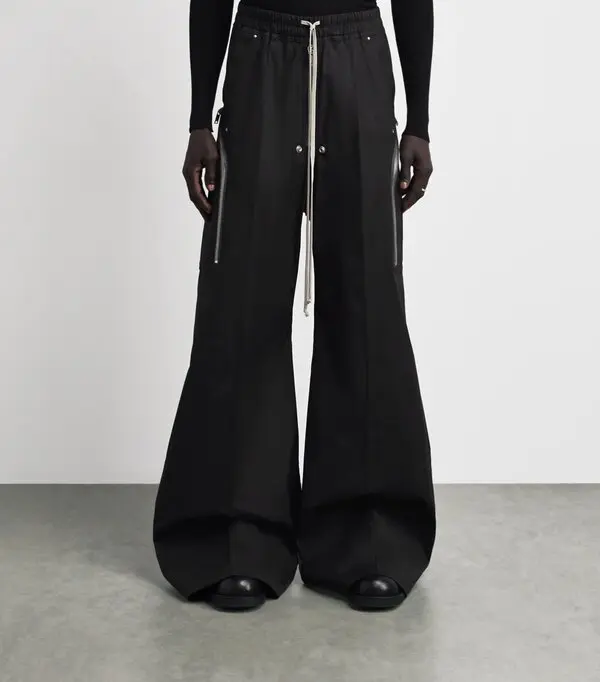 Rick Owens Stretch-cotton Heizer Belas Cargo Trousers - Black
