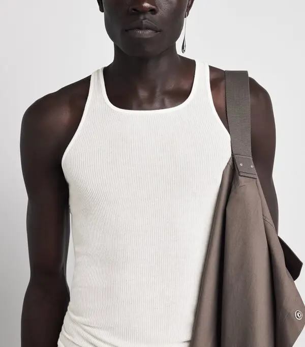 Rick Owens Ribbed Racerback Tank Top - White