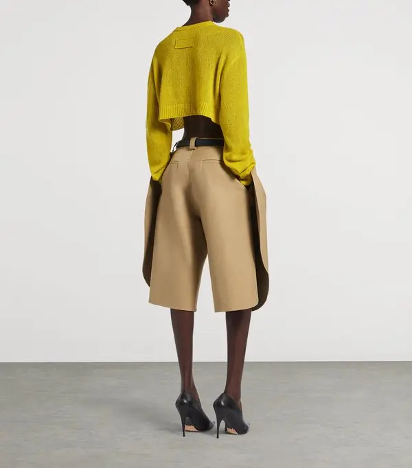 Balenciaga Cashmere Crew-neck Cropped Sweater