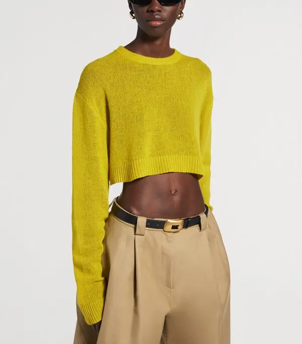 Balenciaga Cashmere Crew-neck Cropped Sweater