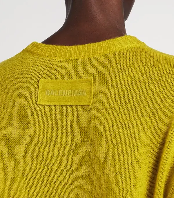 Balenciaga Cashmere Crew-neck Cropped Sweater