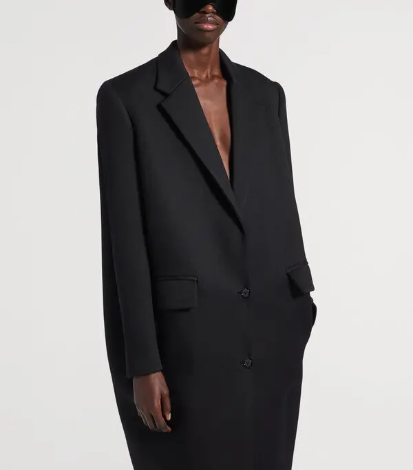 Balenciaga Wool Long Trench Coat