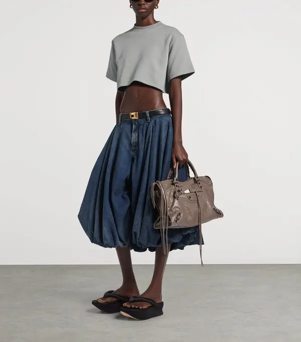 Balenciaga Cotton-blend Cropped T-shirt