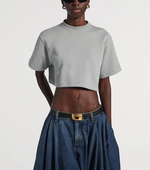 Balenciaga Cotton-blend Cropped T-shirt