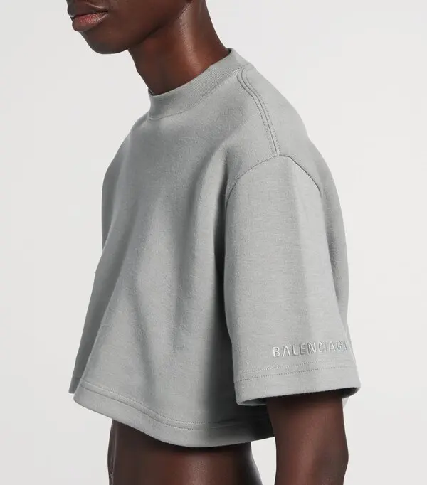Balenciaga Cotton-blend Cropped T-shirt