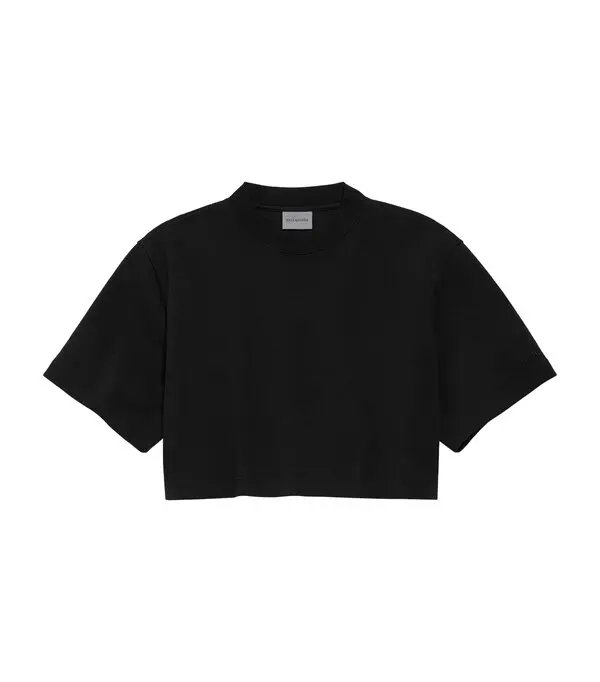 Balenciaga Cotton-blend Cropped T-shirt