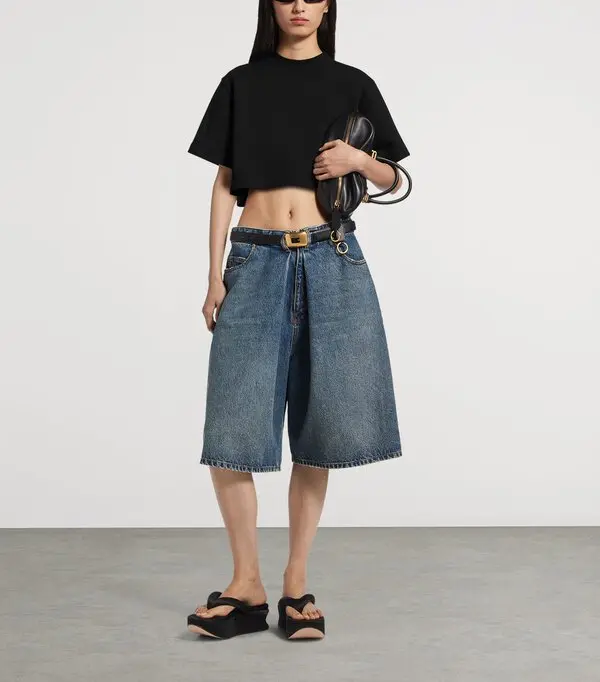 Balenciaga Cotton-blend Cropped T-shirt