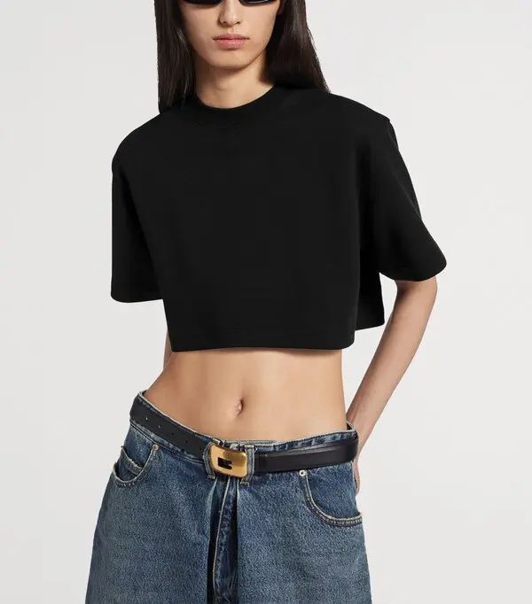 Balenciaga Cotton-blend Cropped T-shirt