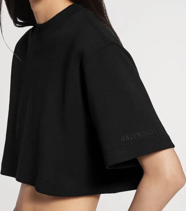 Balenciaga Cotton-blend Cropped T-shirt